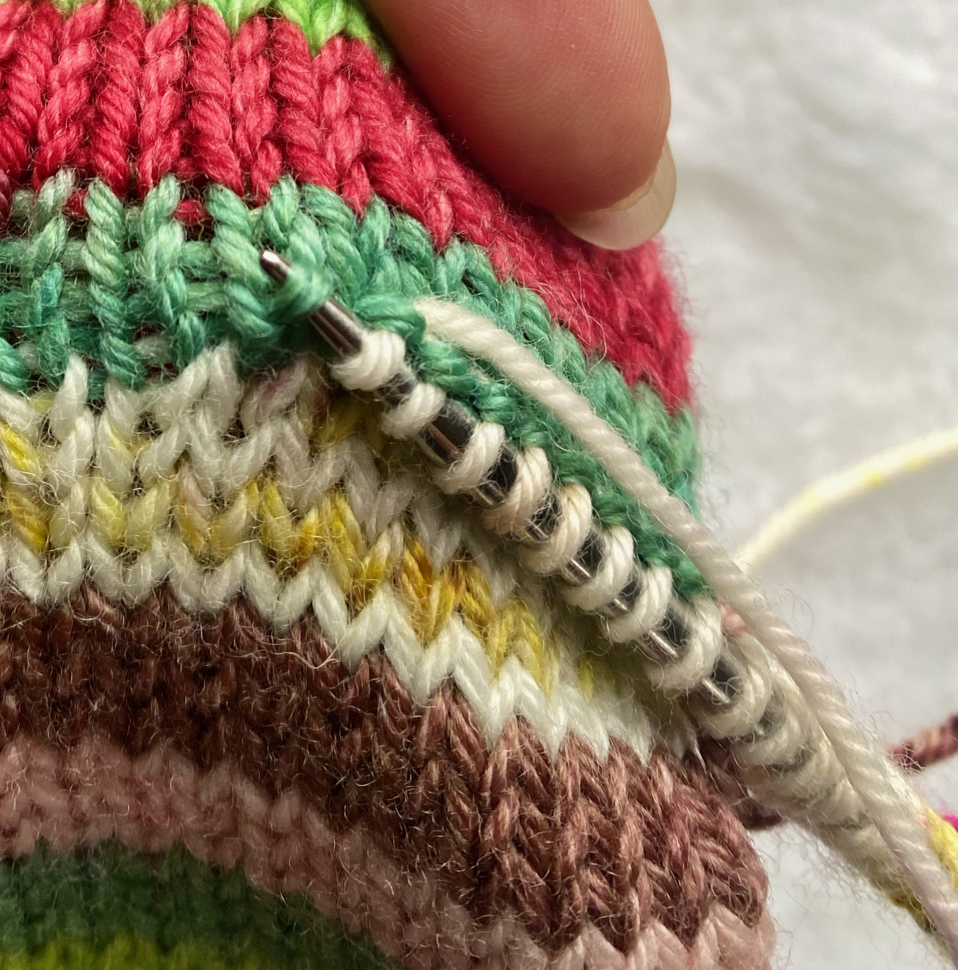 How to Pick Up & Knit - Attaching the Mitten Top - WoolenCottage